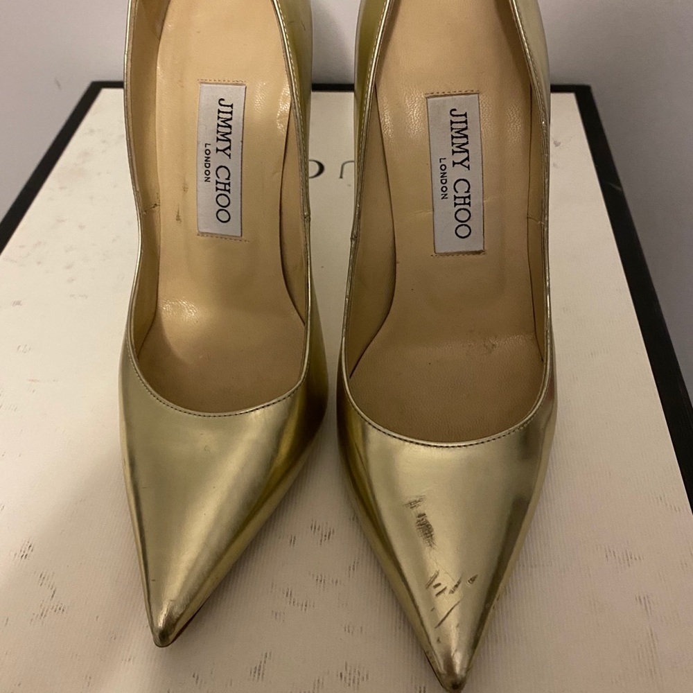Jimmy Choo Gold Anouk Pump - Gem